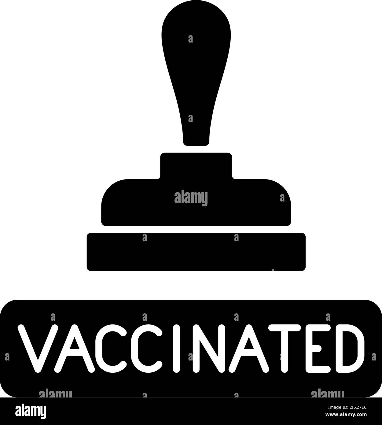 Vaccinated stamp Stock Vector Images - Alamy