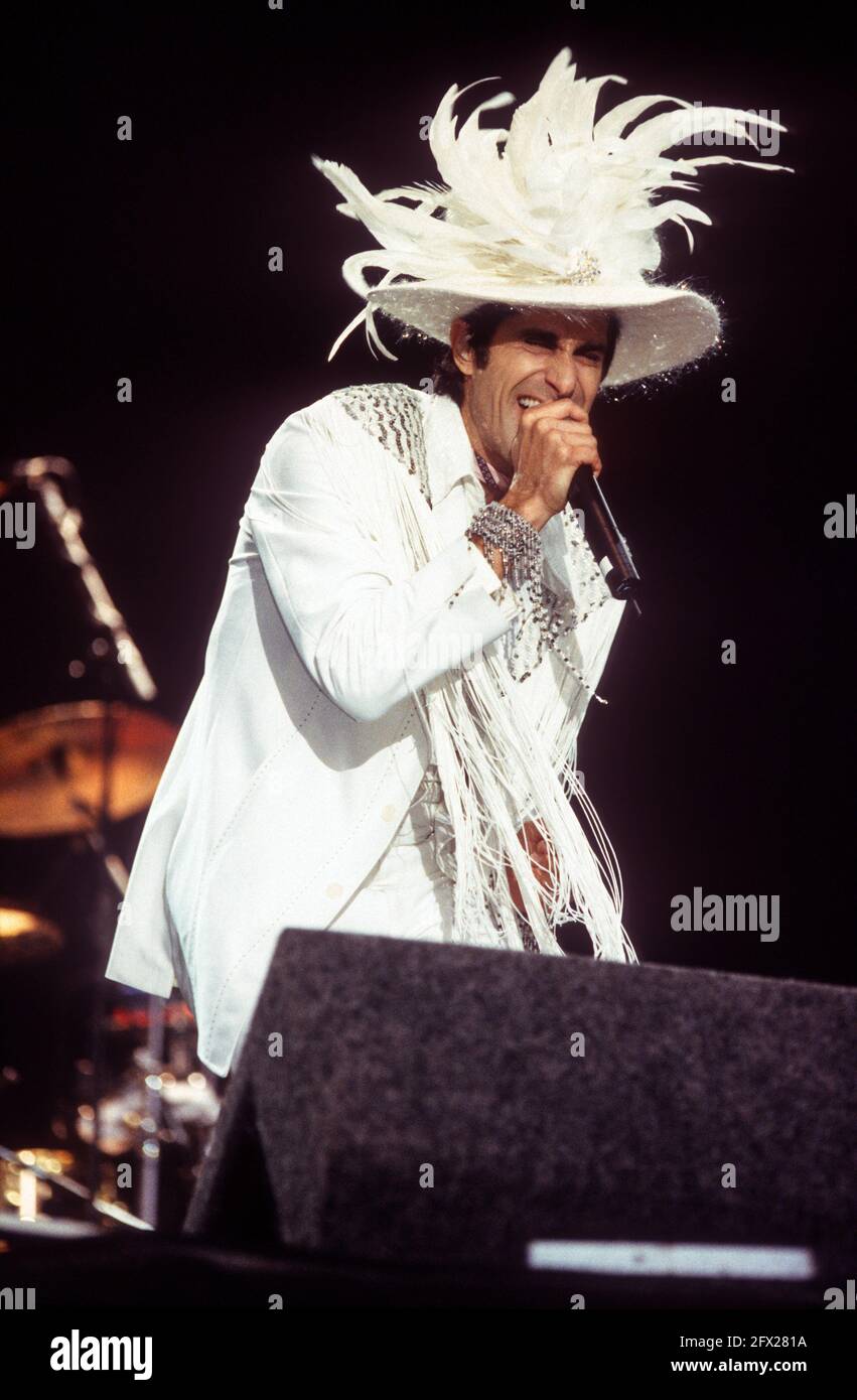 Perry Farrell, lead singer of Jane's Addiction performing at the ...