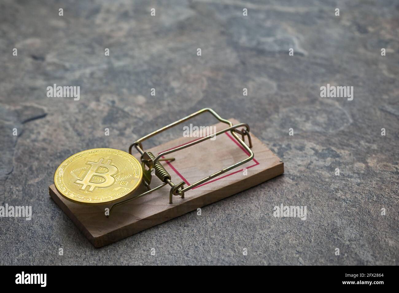 Abstract mouse trap, Risk with cryptocurrency Bitcoin Stock Photo - Alamy