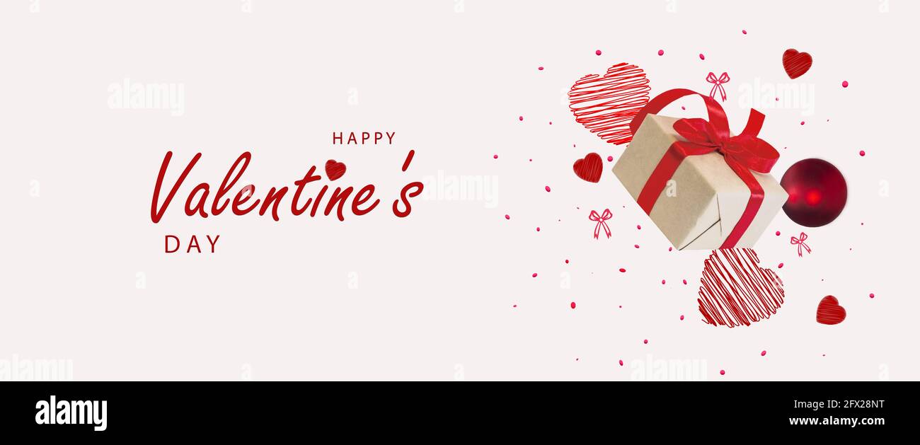 Happy Valentine's Day. Horizontal banner, header template for the ...