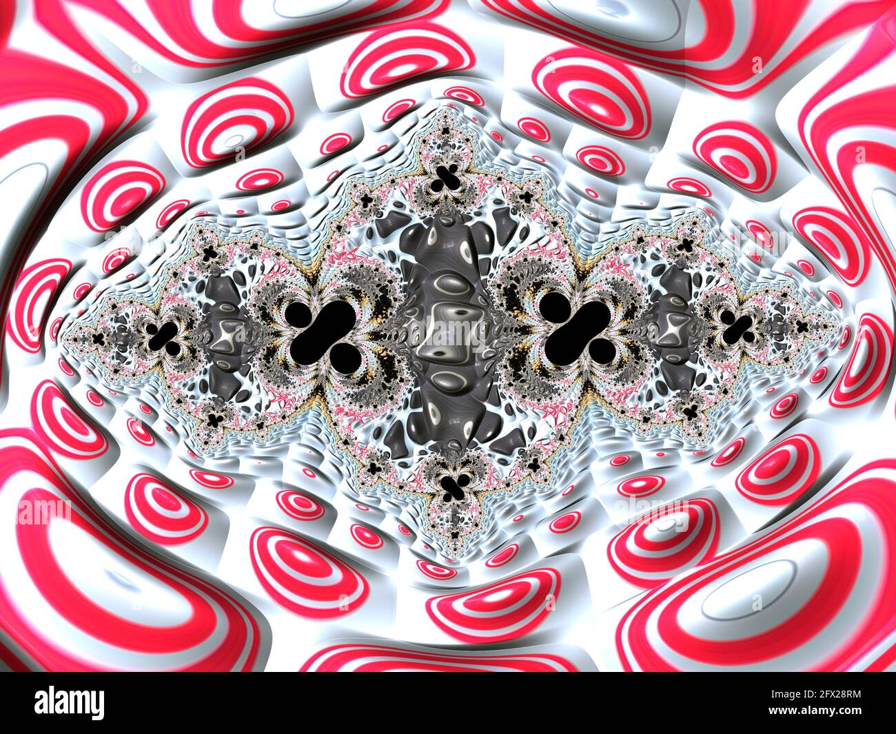 Fractal Background Illustration in red and chrome Stock Photo - Alamy