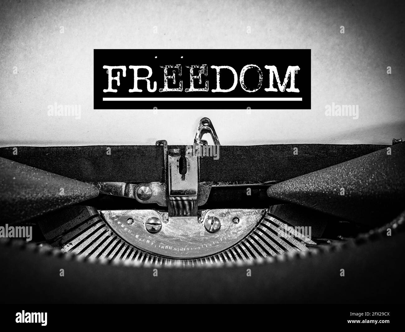 Vintage typewriter, Freedom, Black border, Underline, Human Rights ...