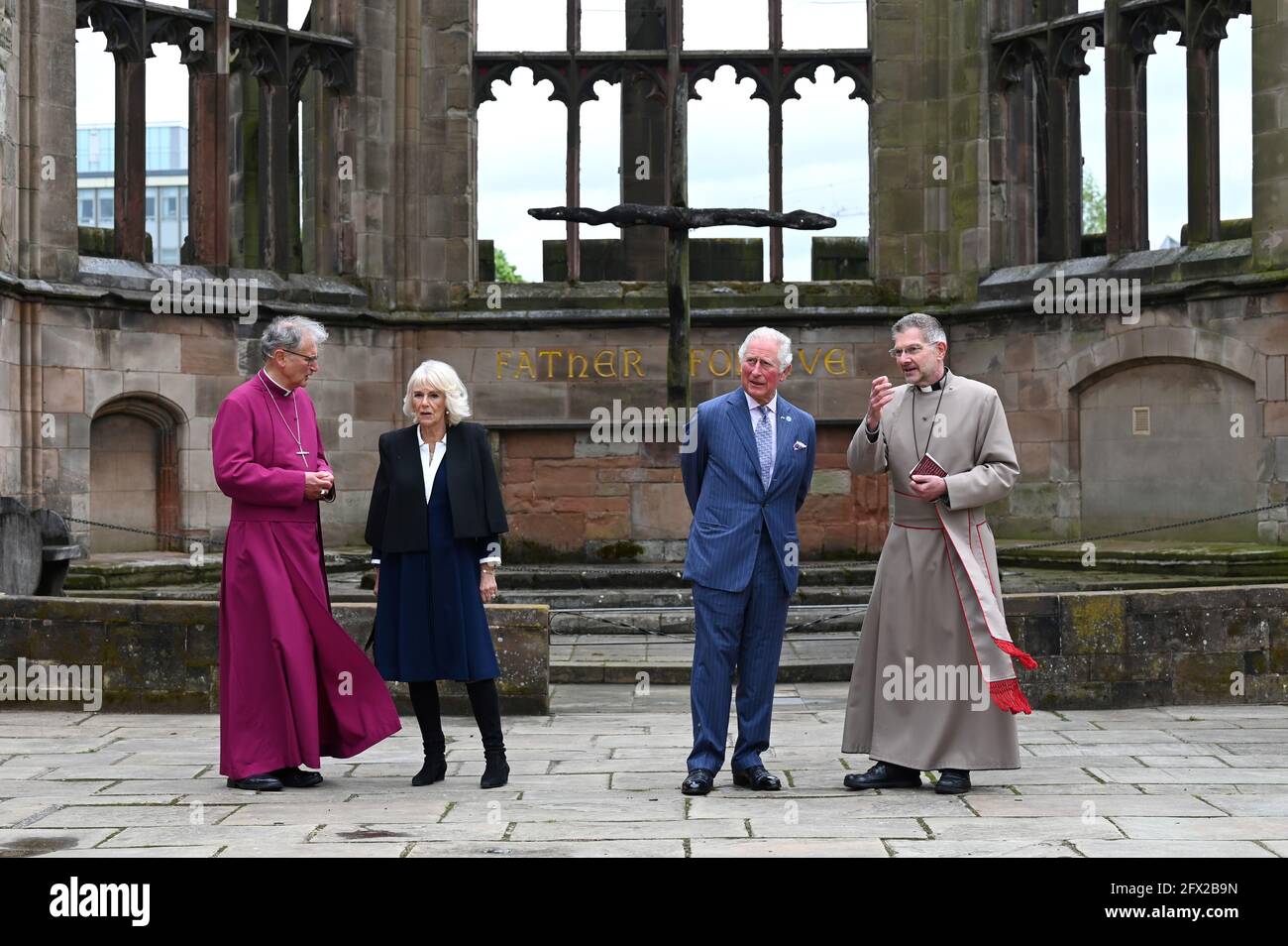 The Prince of Wales and the Duchess of Cornwall alongside the Bishop of ...