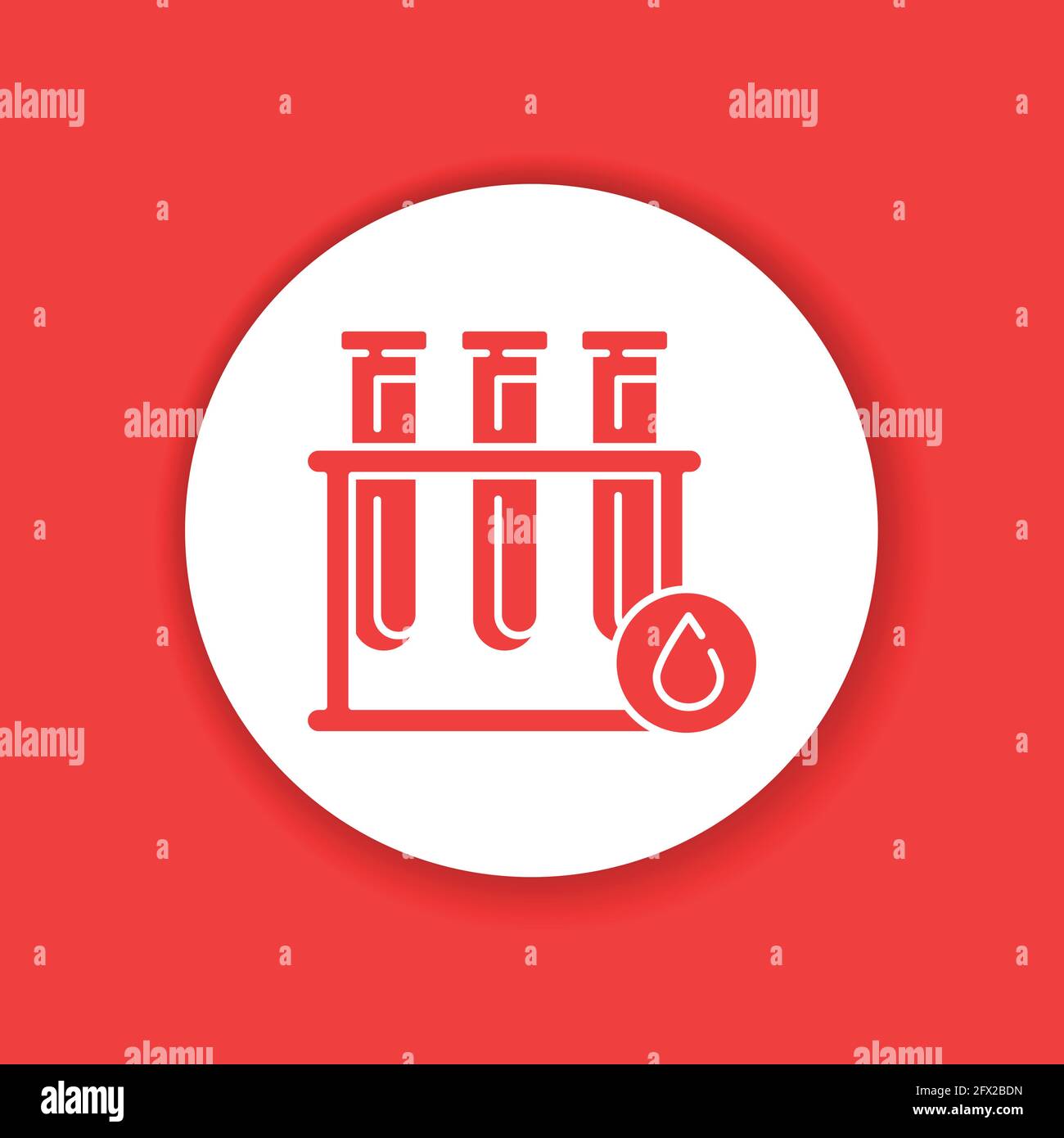 Blood in test tube color glyph icon. Medical and scientific concept ...