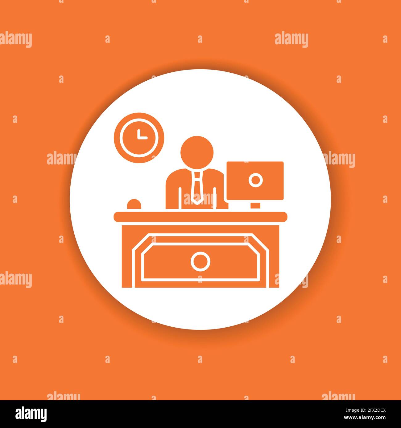 Concierge color glyph icon. Hotel service symbol. Reception desk sign ...