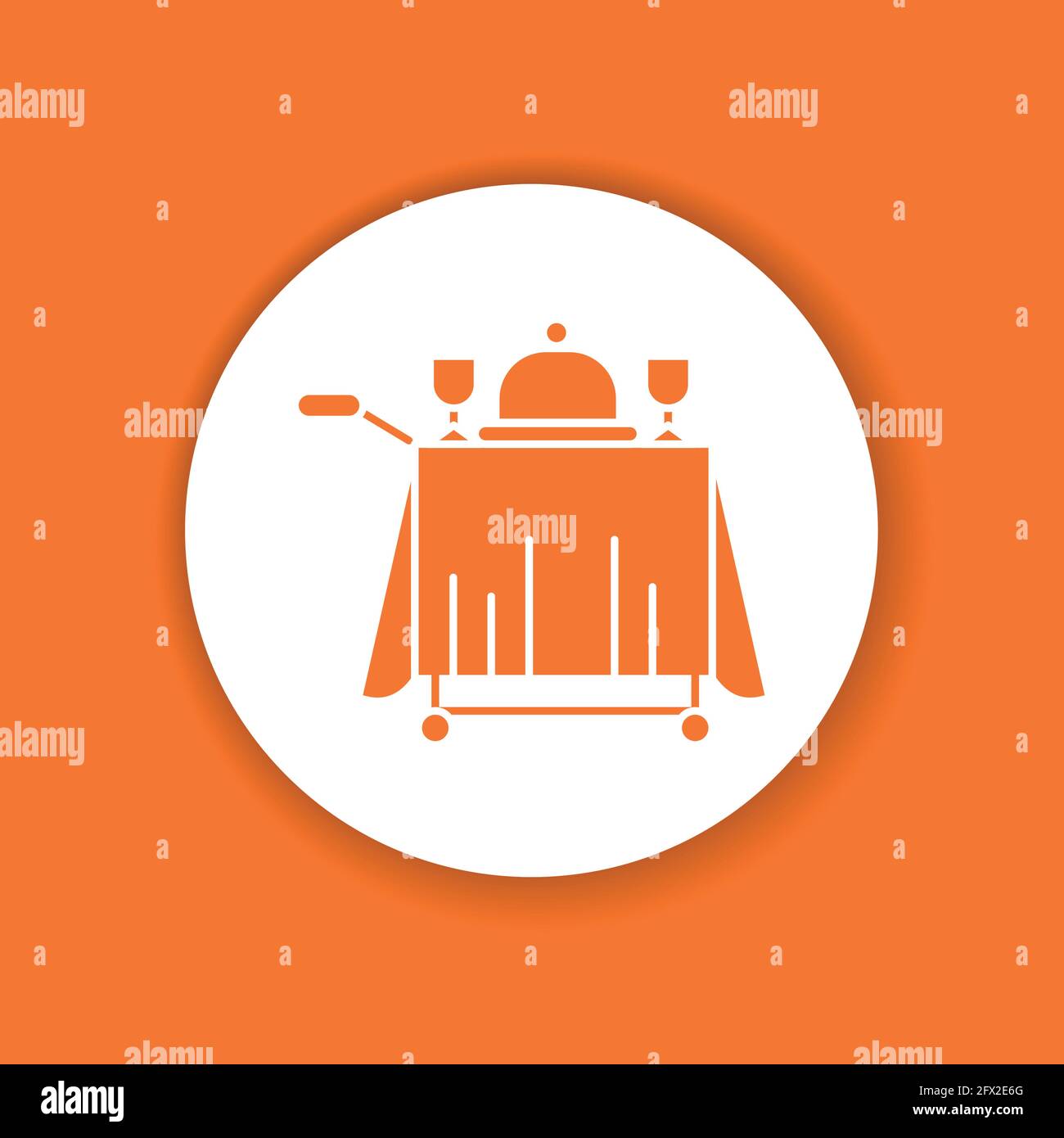 Food in the room color glyph icon. Hotel maid service symbol. Breakfast ...