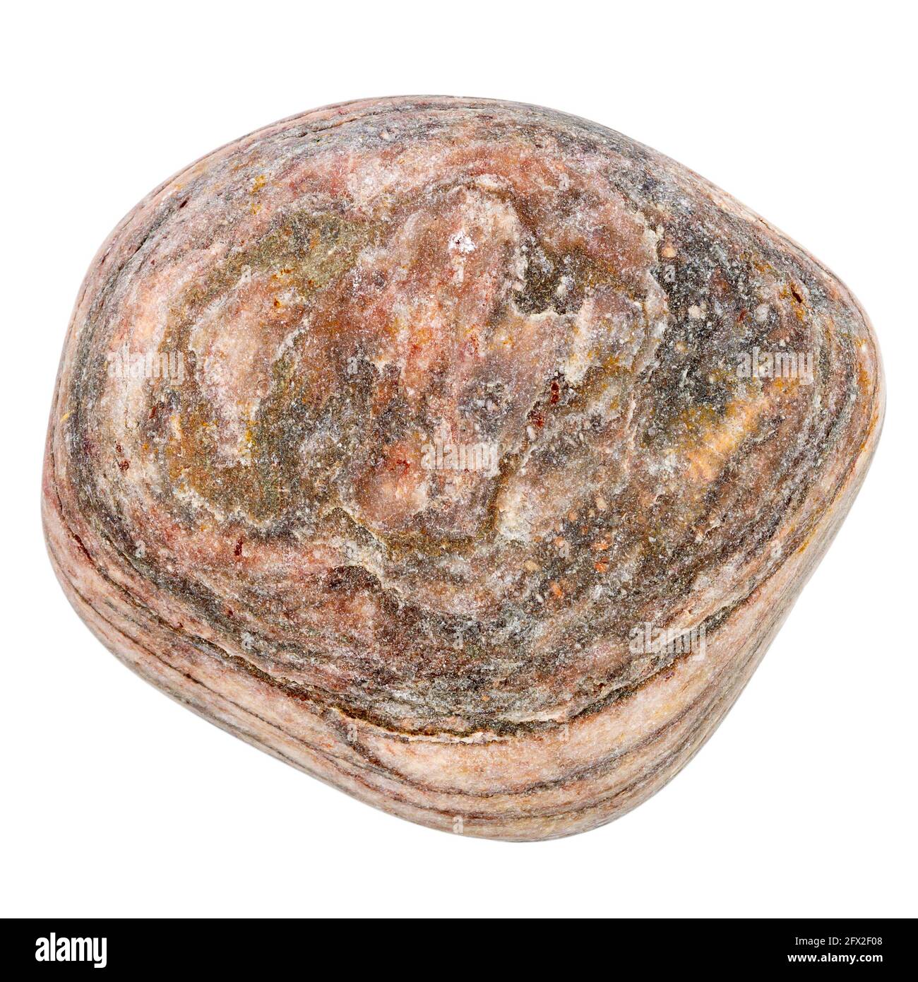 Top view of single red pebble isolated on white background Stock Photo ...