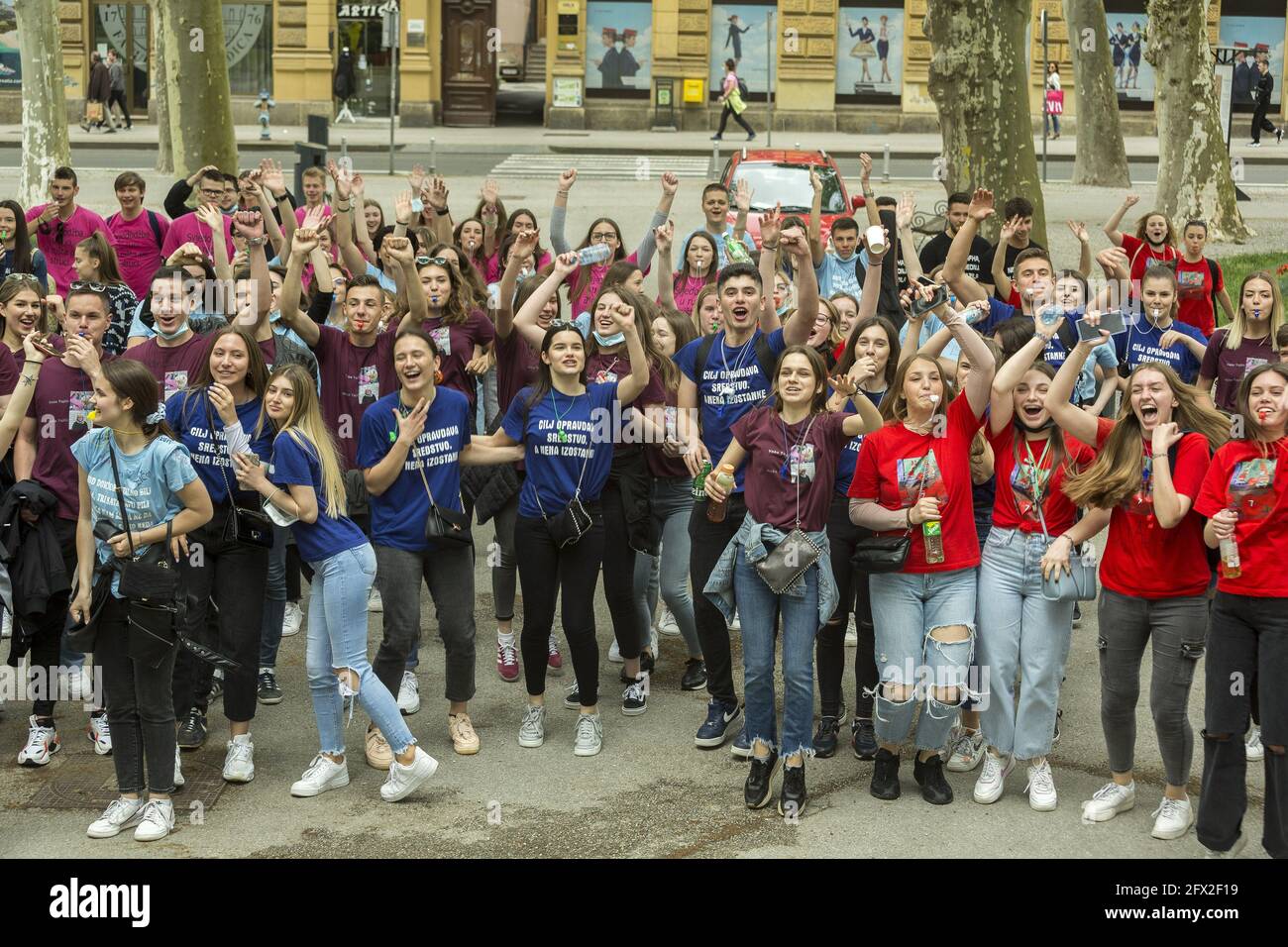 High school students in Croatia celebrate graduation Stock Photo - Alamy