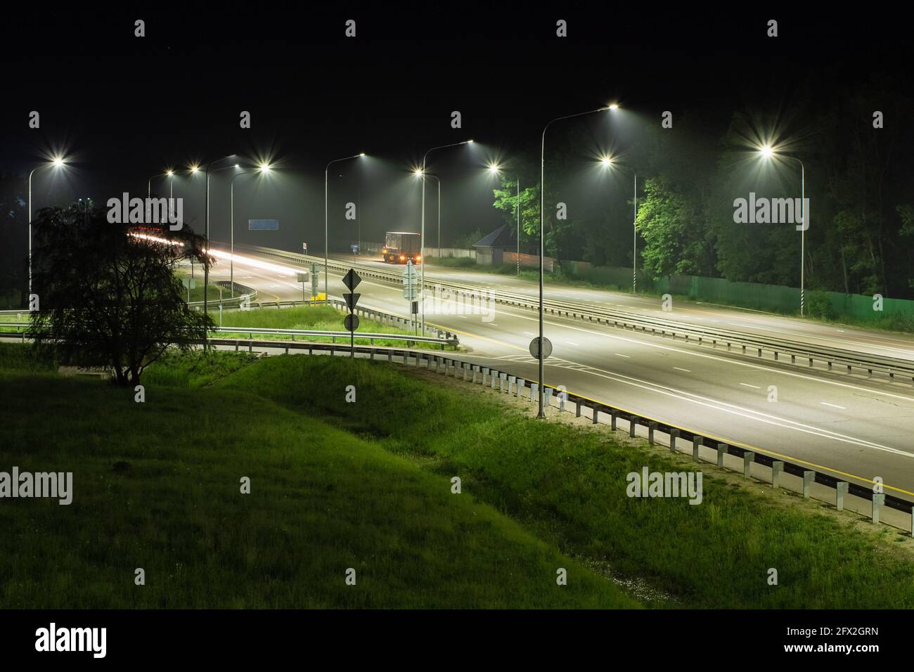 Highway Side View Night