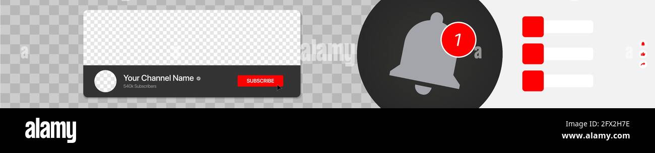 Clean Channel Header Template for Video Platform with Transparent ...