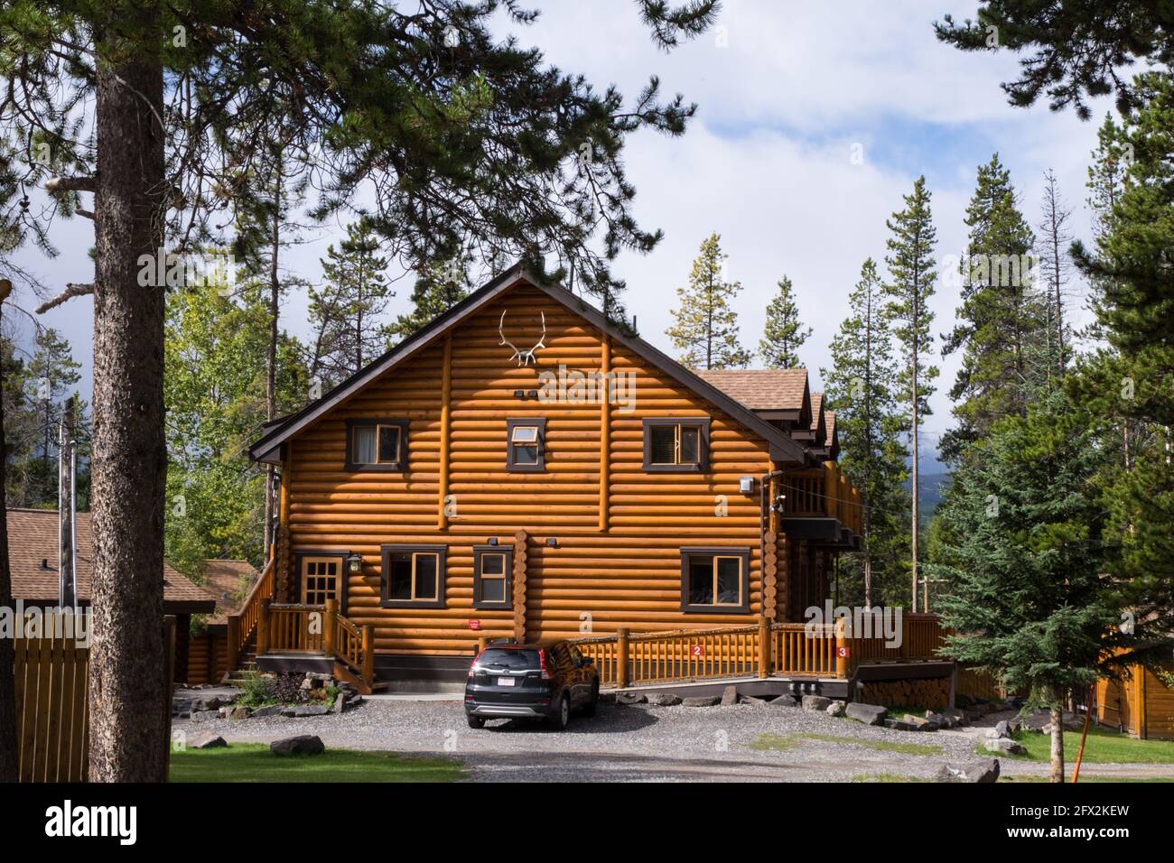 BANFF, ALBERTA, CANADA - 2016 SEPT 8 - A beautiful side view of Castle ...