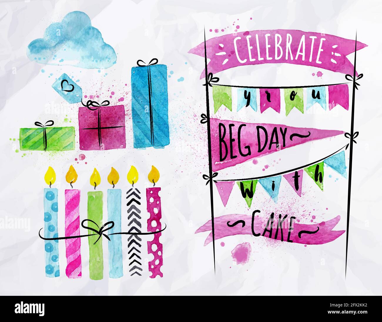 Happy birthday gift hat Stock Vector Images - Alamy