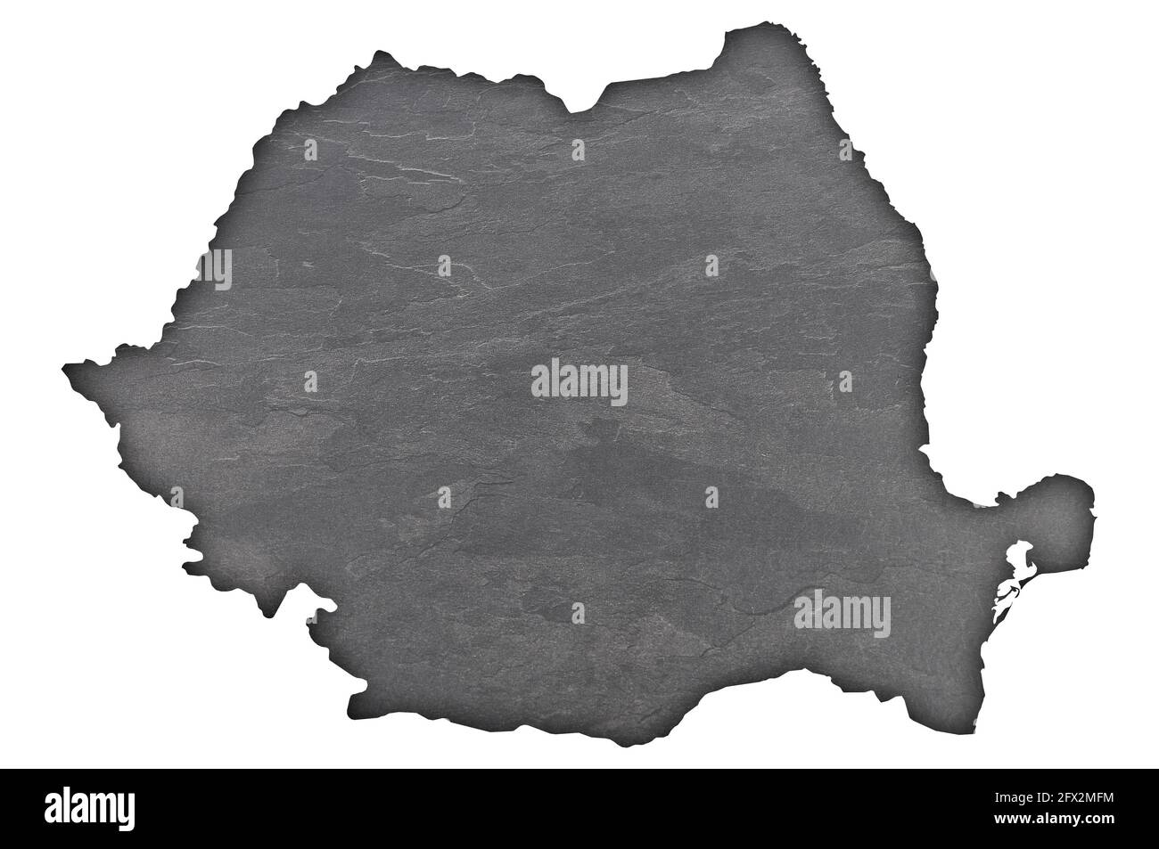 Map of Romania on dark slate Stock Photo - Alamy