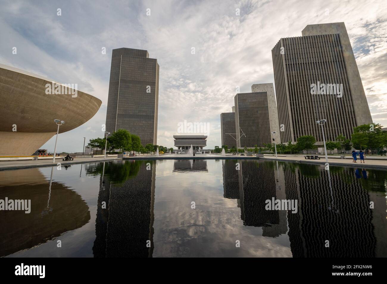 Albany, NY - USA - May 22, 2021: A wide angle landscape view of the ...