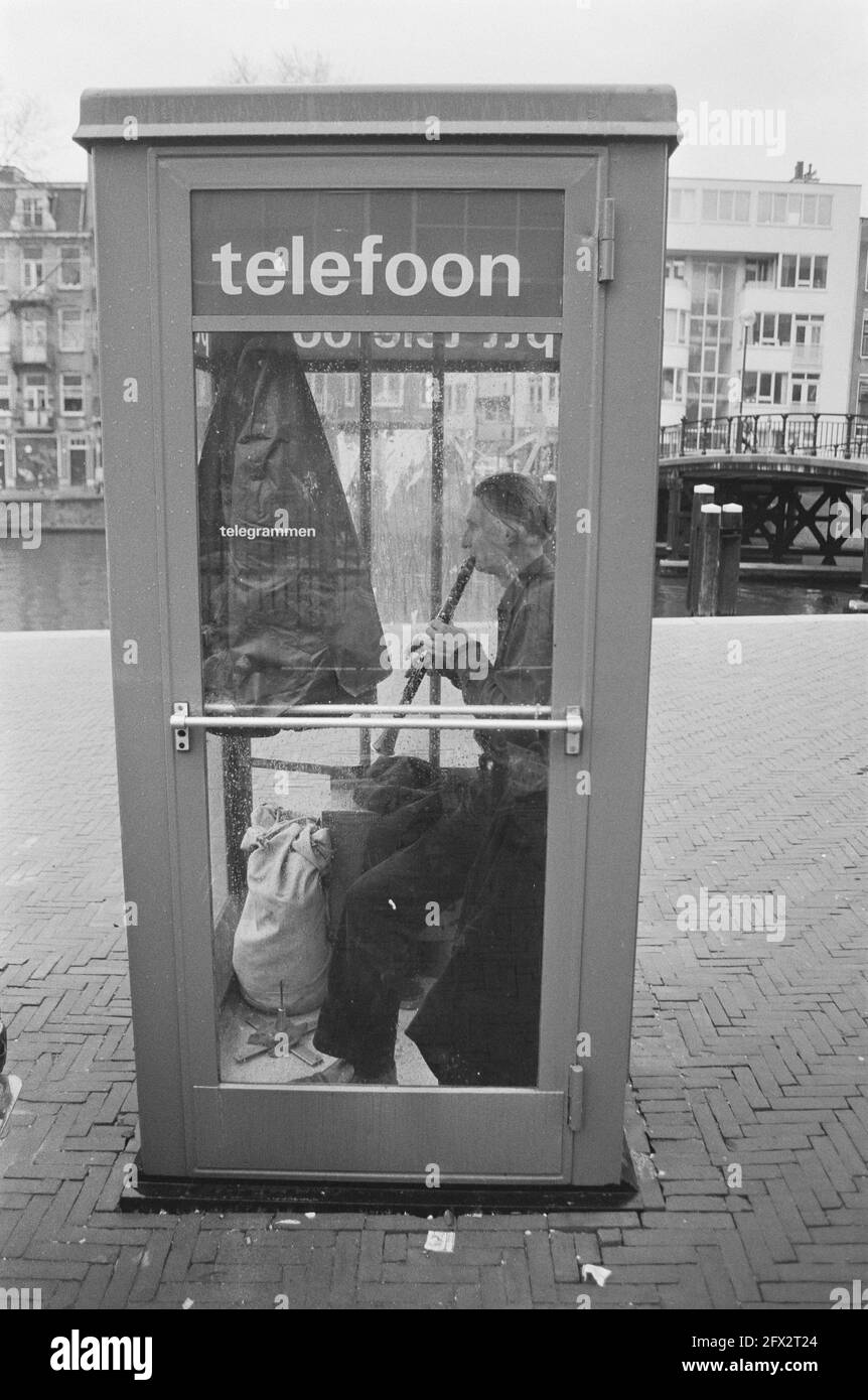 Telephone booth amsterdam netherlands Black and White Stock Photos ...