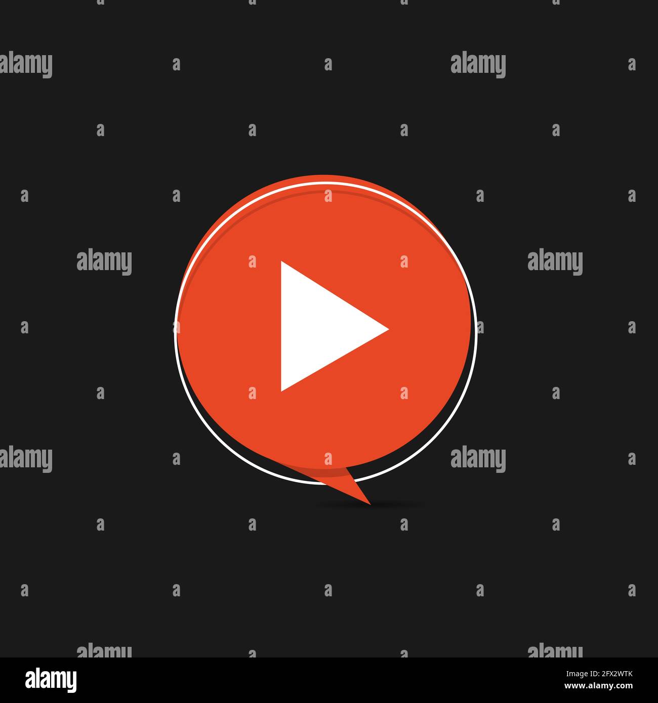 Creative red round play button icon Stock Vector Image & Art - Alamy