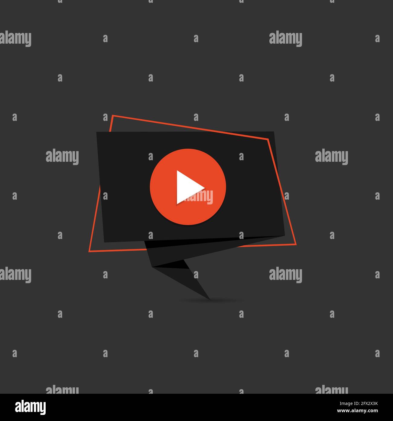 Creative red round play button icon Stock Vector Image & Art - Alamy