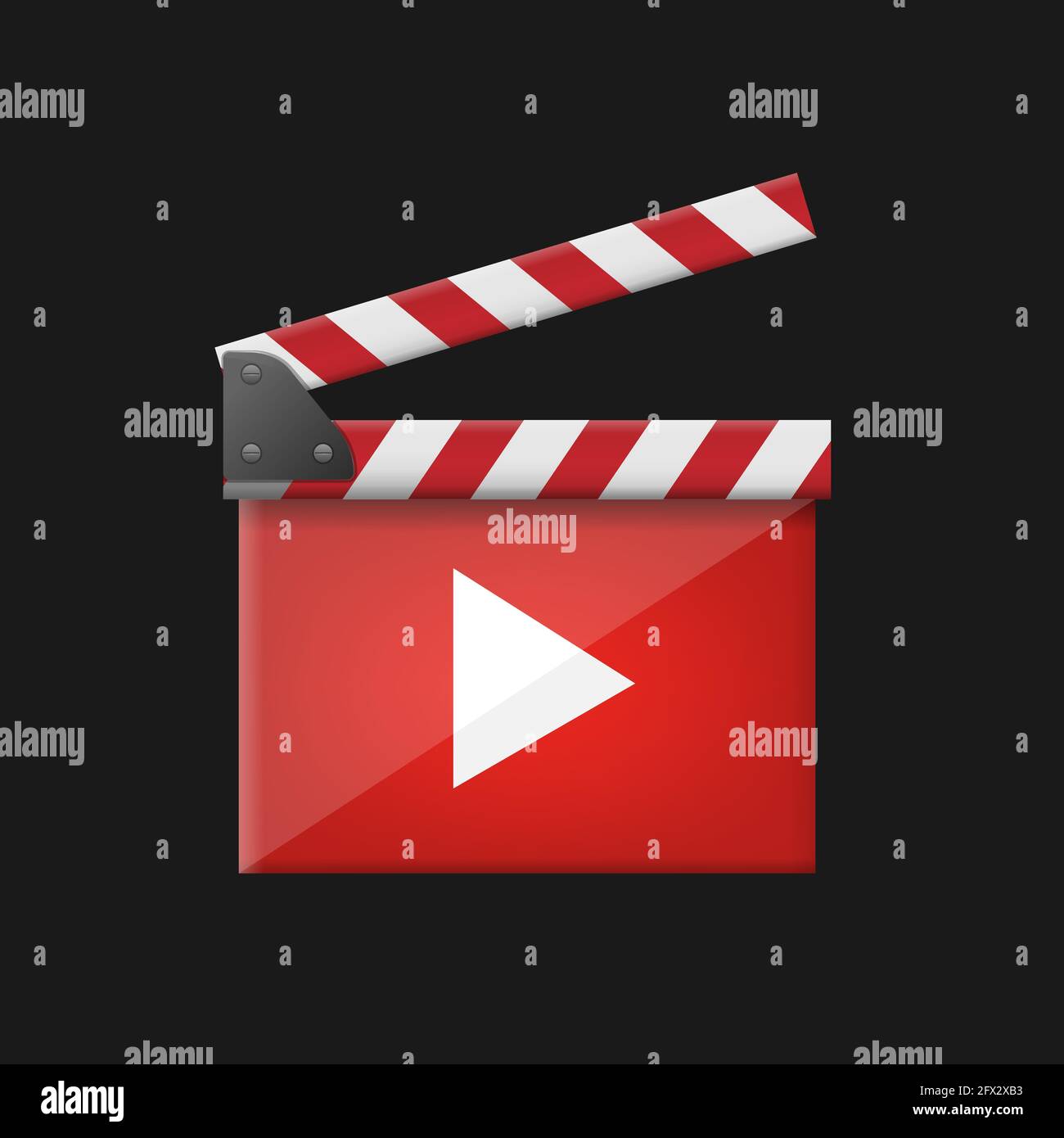 Red Movie clapper board with play sign Stock Vector Image & Art - Alamy