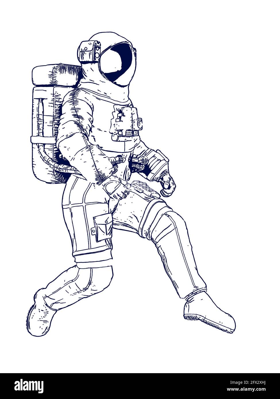 Realistic Astronaut Drawing