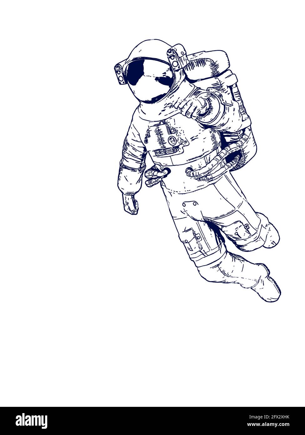 Floating Astronaut Floating Side View