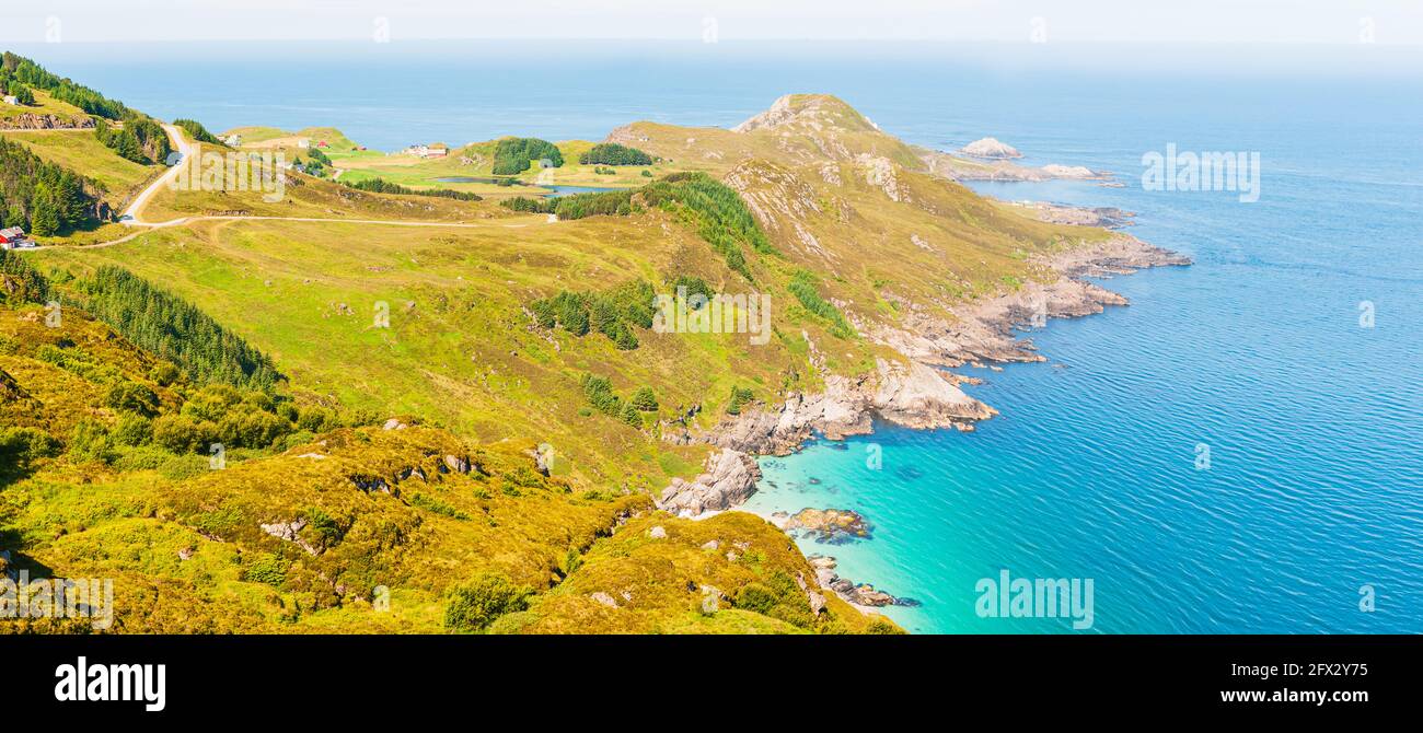 View of headland and sea, Norway Stock Photo - Alamy