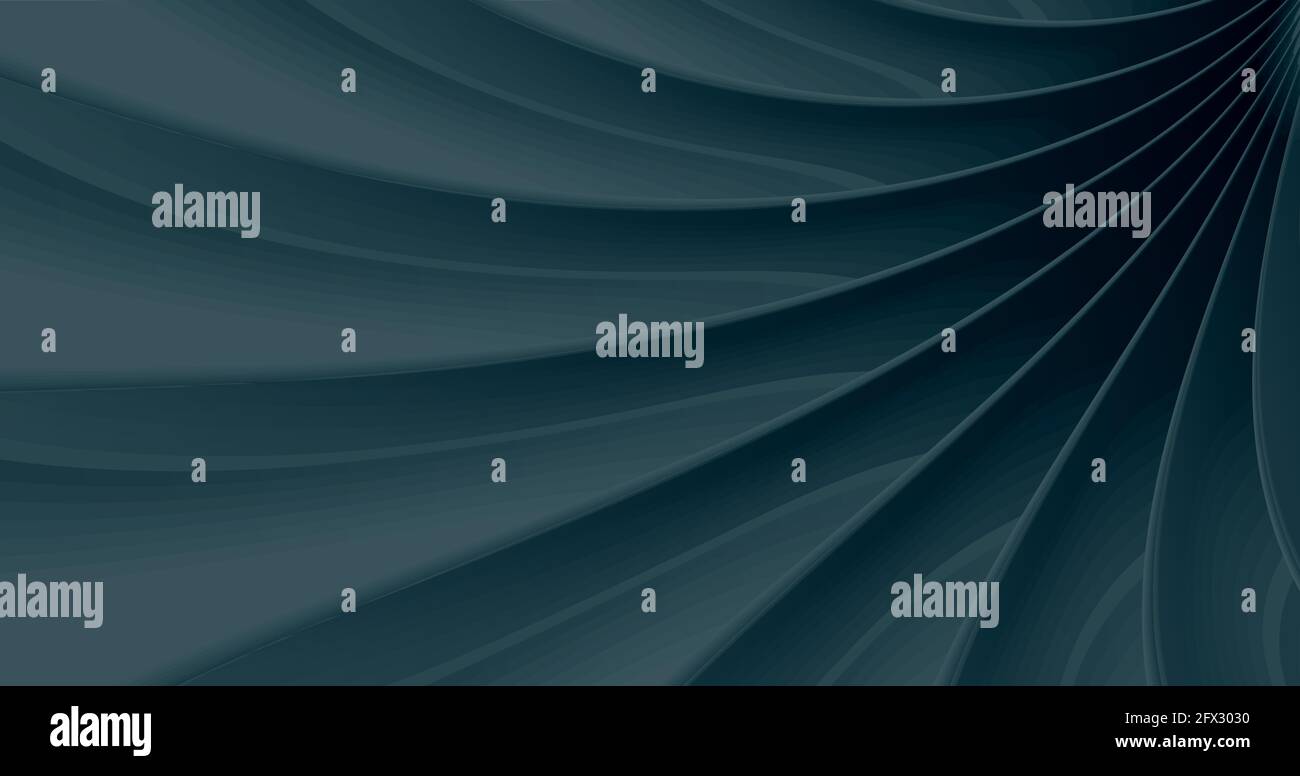 Abstract 3d dark structure illustration, surface wall with smooth waves ...