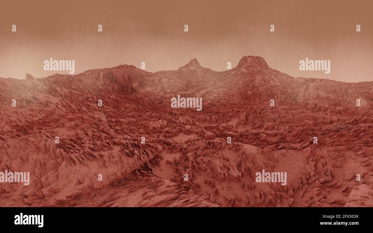 Mars landscape, science fiction illustration Stock Photo - Alamy