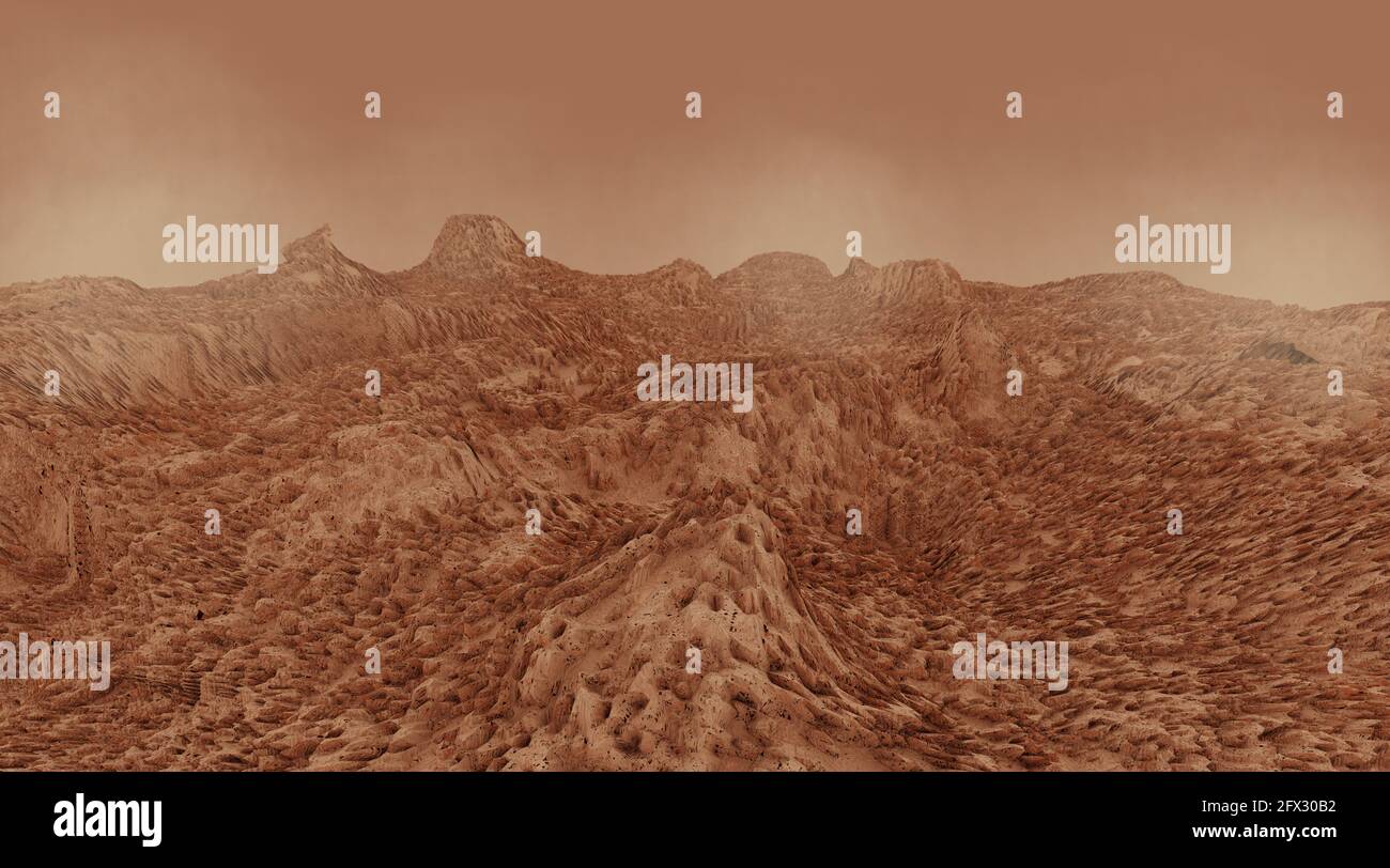 Mars landscape, science fiction illustration Stock Photo - Alamy
