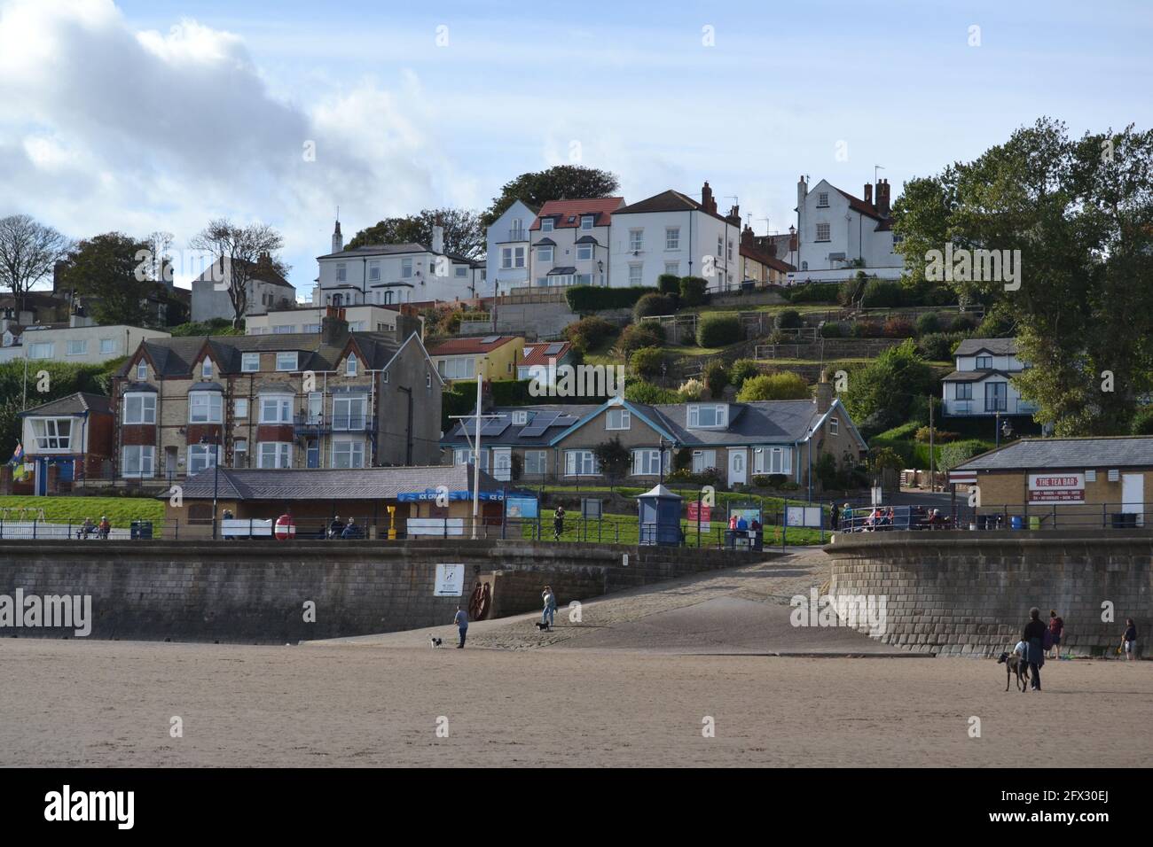 Filey Seafront - Houses - B&B's And Beach - Sunny Day - Tourist ...