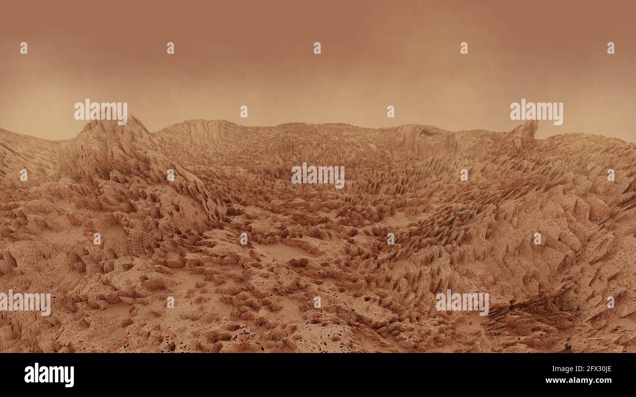 Mars landscape, science fiction illustration Stock Photo - Alamy