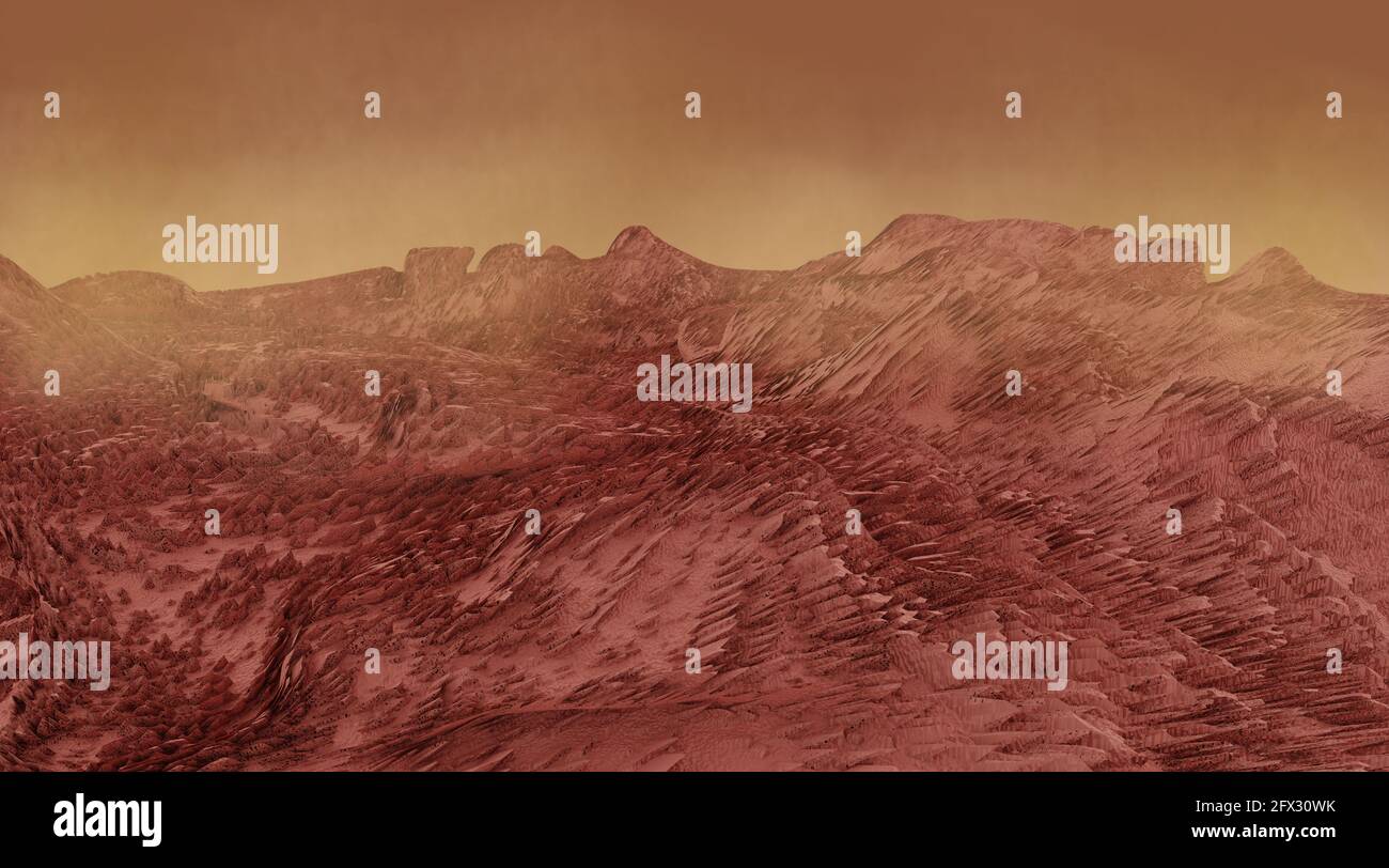 Mars landscape, science fiction illustration Stock Photo - Alamy