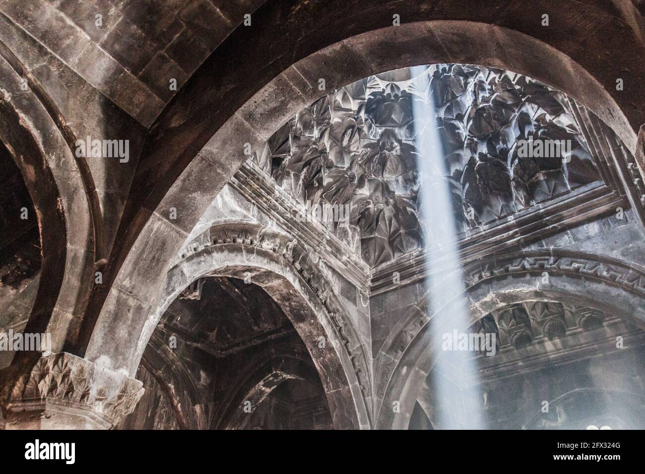 Interior of Geghard monastery in Armenia Stock Photo - Alamy