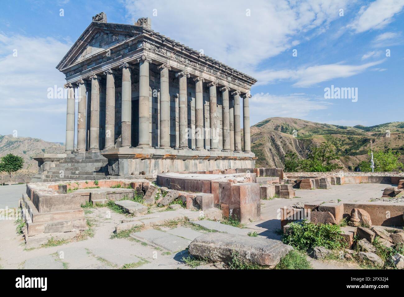 View of Hellenic-style temple Garni in Armenia Stock Photo - Alamy