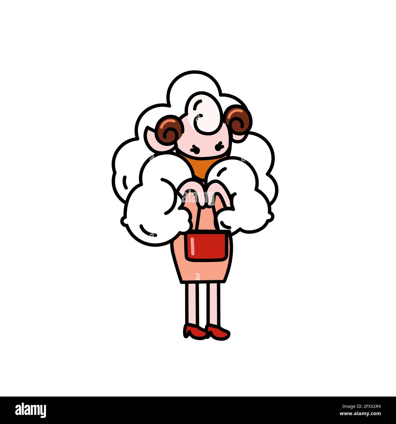 A cute sheep wearing sanitary mask prevent coronavirus, flu, dust ...