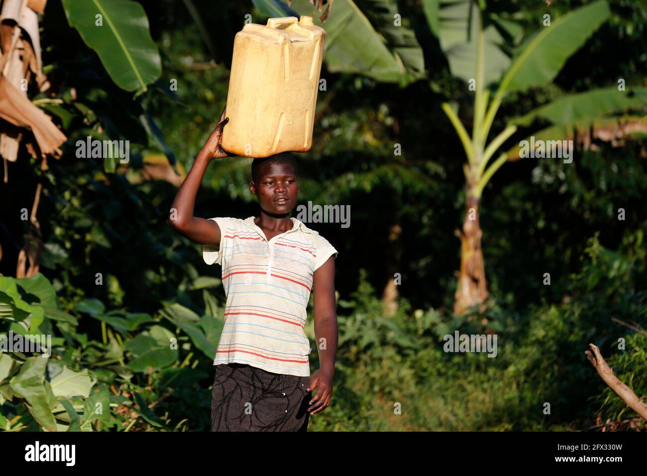 Rural village in Uganda, about two hours drive from the capital Kampala ...
