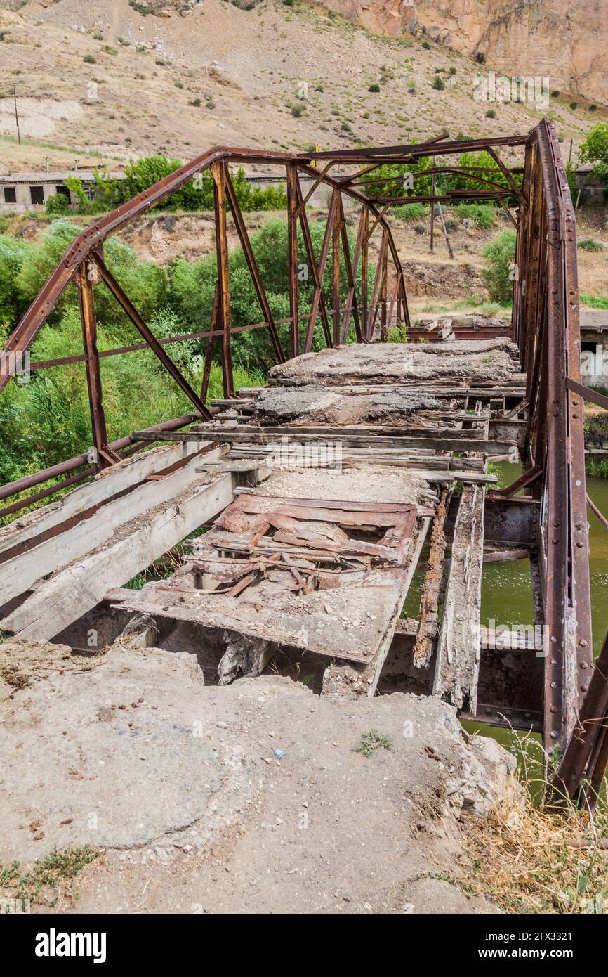 Old crumbling bridge in Areni village, Armenia Stock Photo - Alamy