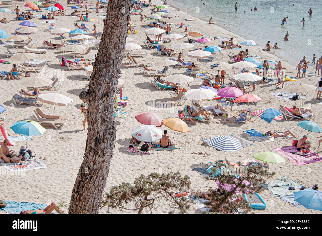 IBIZA, SPAIN - Aug 07, 2020: Beautiful beach scenes with views out to ...