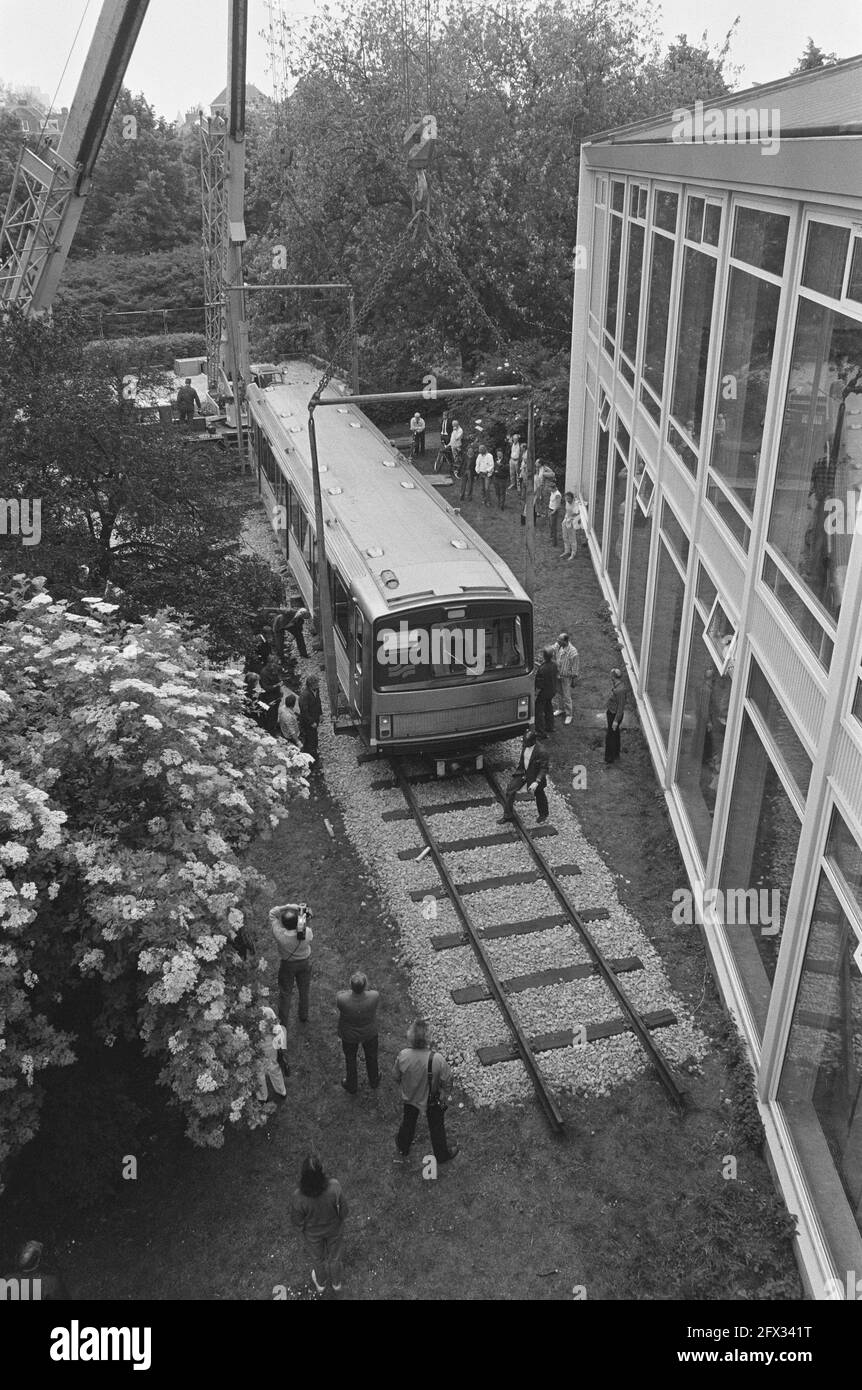 Metro train set in the garden of the Stedelijk Museum as part of the ...