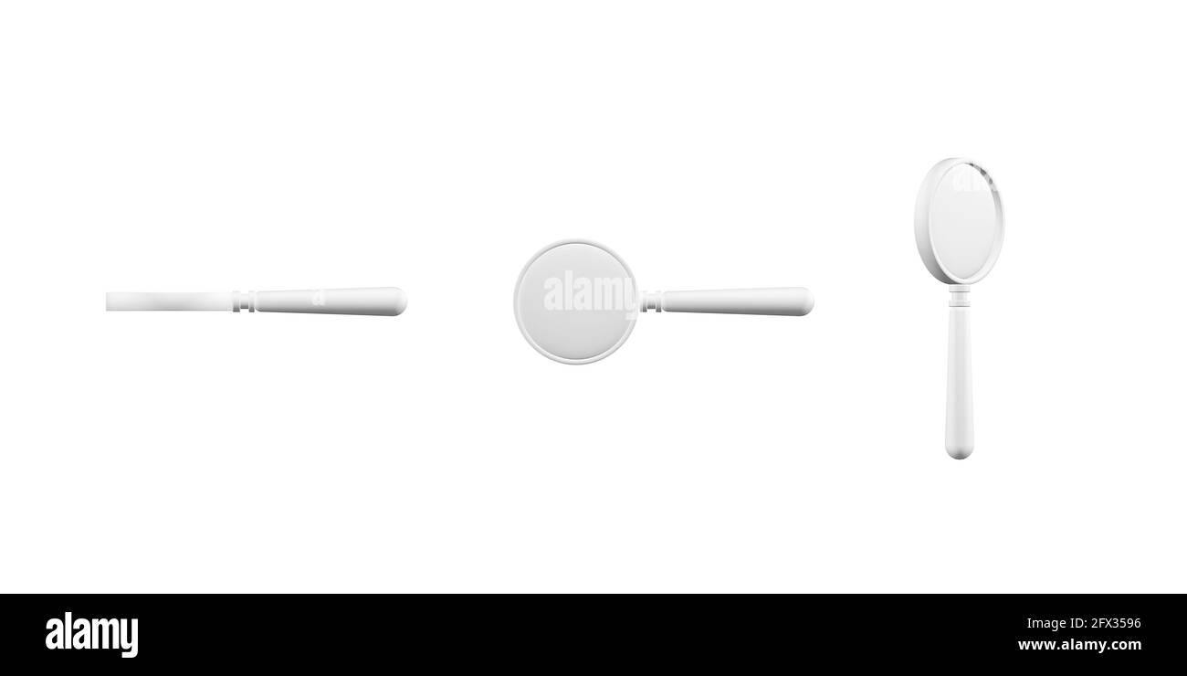 Magnifying glass mockup isolated on white background - 3d rendering ...