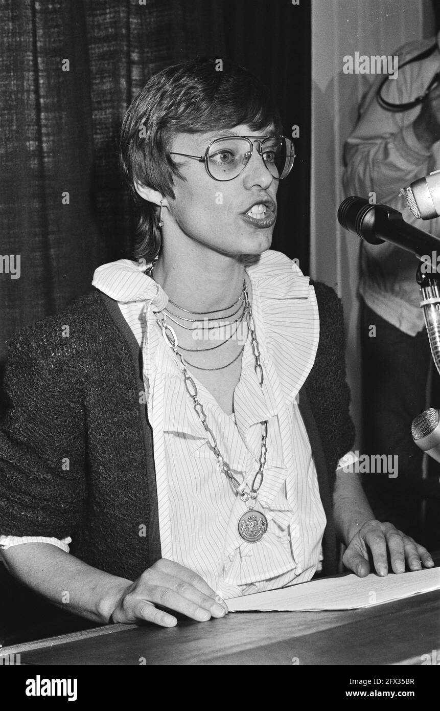 Mrs. H. Jagersma is installed as the first communist mayor in the ...