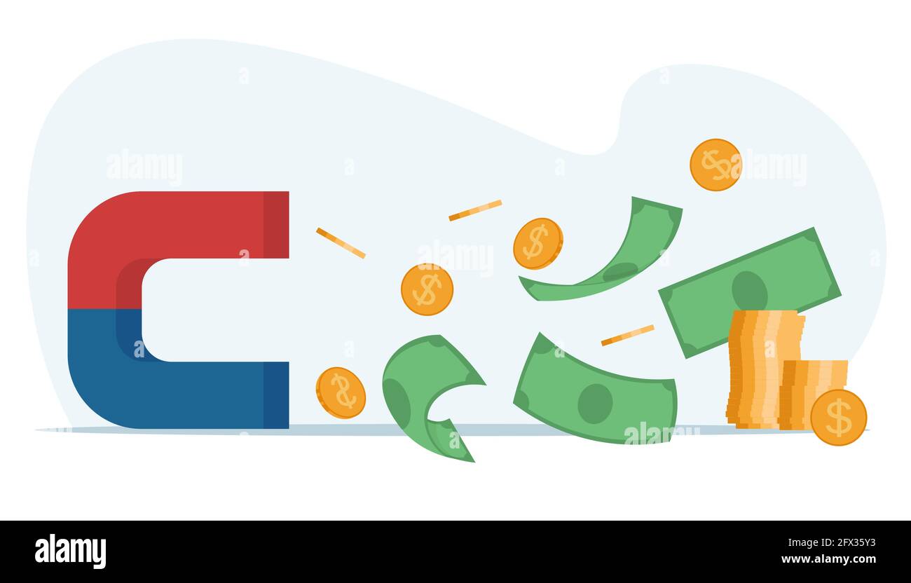 Magnet attracting gold coins hi-res stock photography and images - Alamy