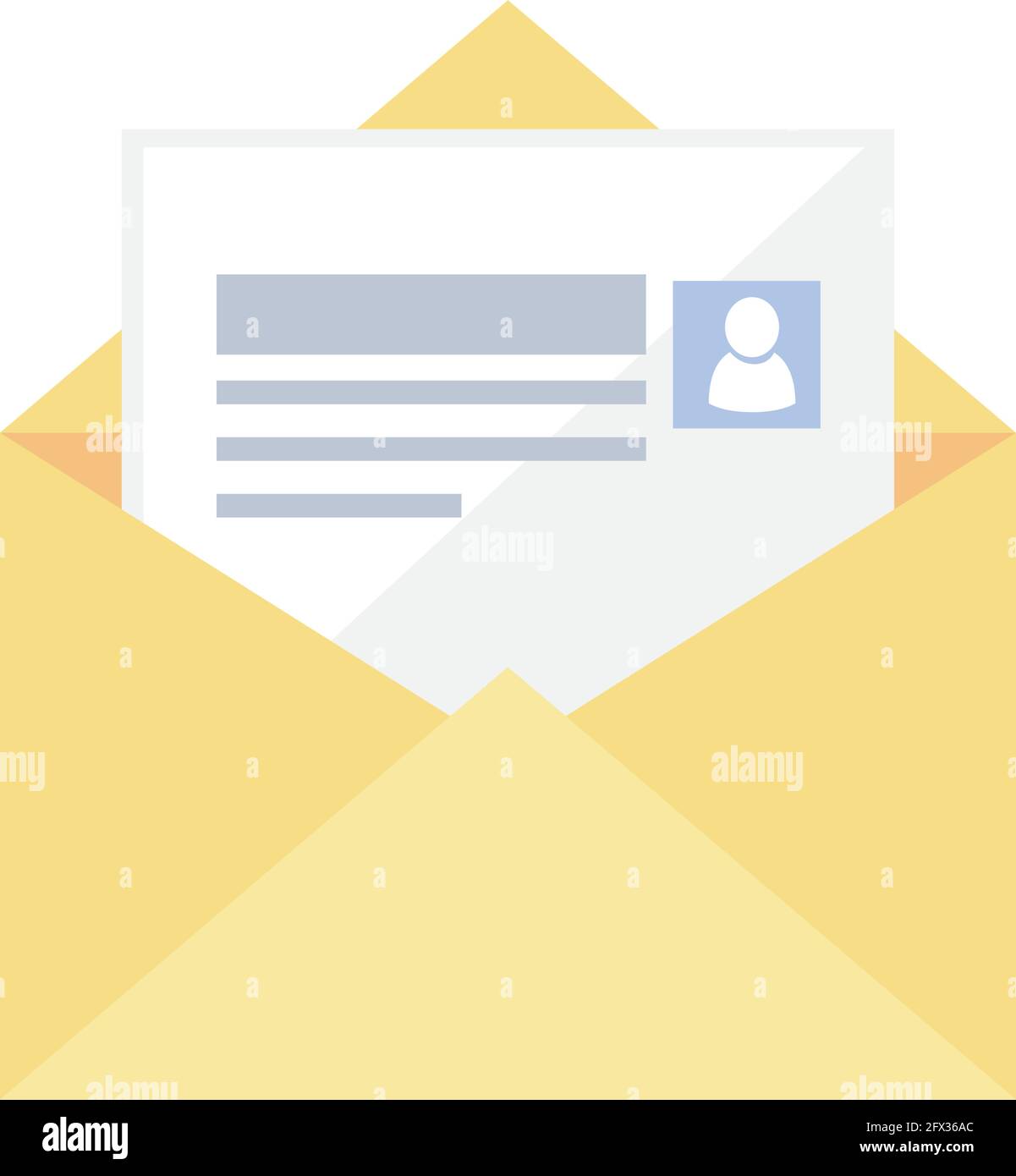 open envelope with sheet Stock Vector Image & Art - Alamy