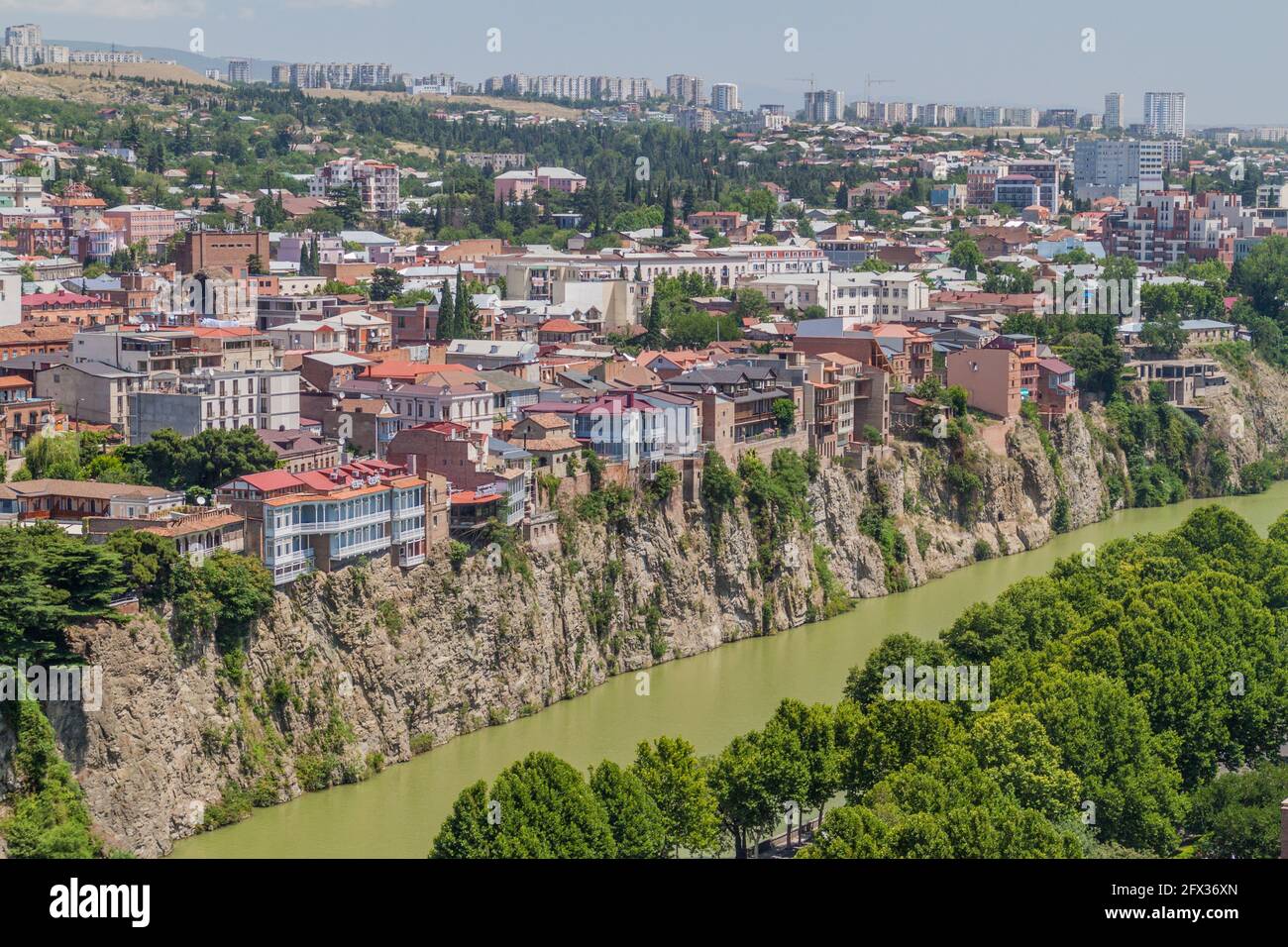 Aerial view of Mtkvari River in Tbilisi, Georgia Stock Photo - Alamy