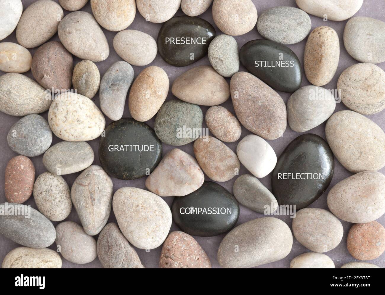 With River Rocks Inspirational Words