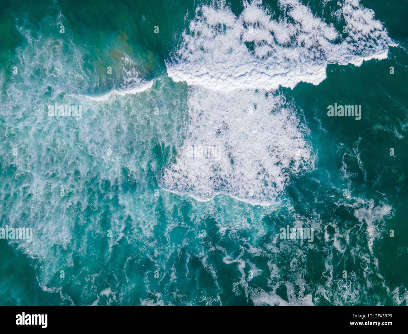 High angle view from drone of waves seen in ocean Stock Photo - Alamy
