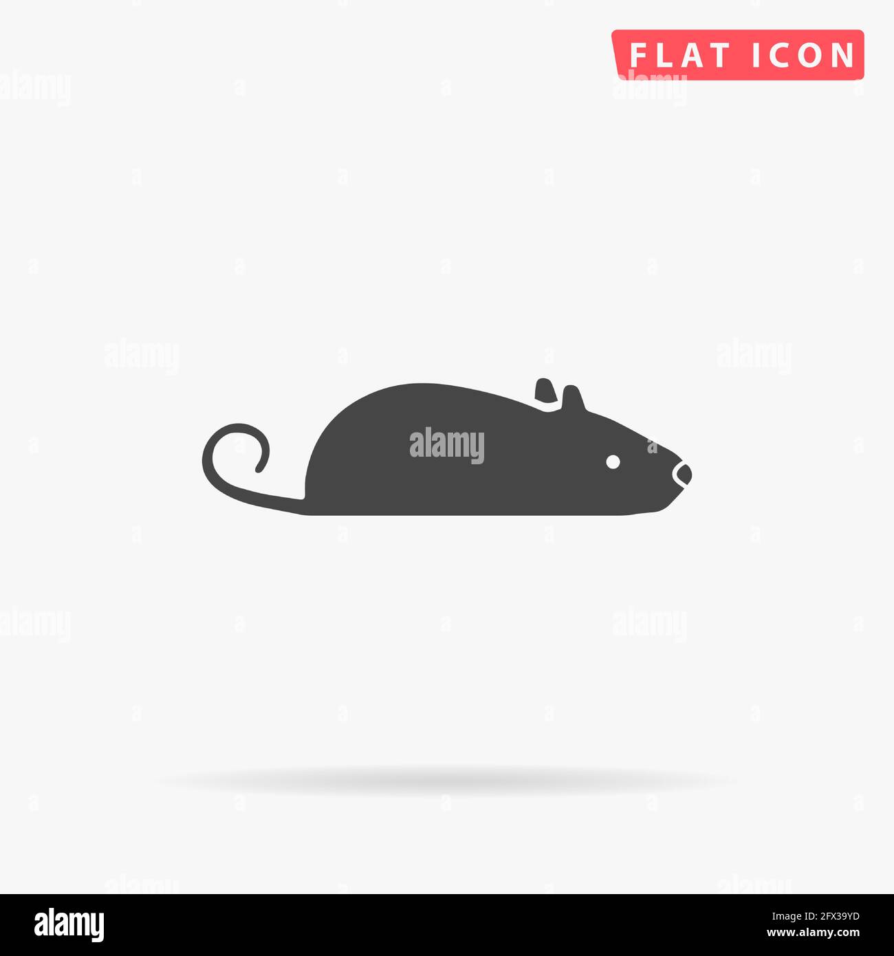 Mouse flat vector icon. Hand drawn style design illustrations Stock ...