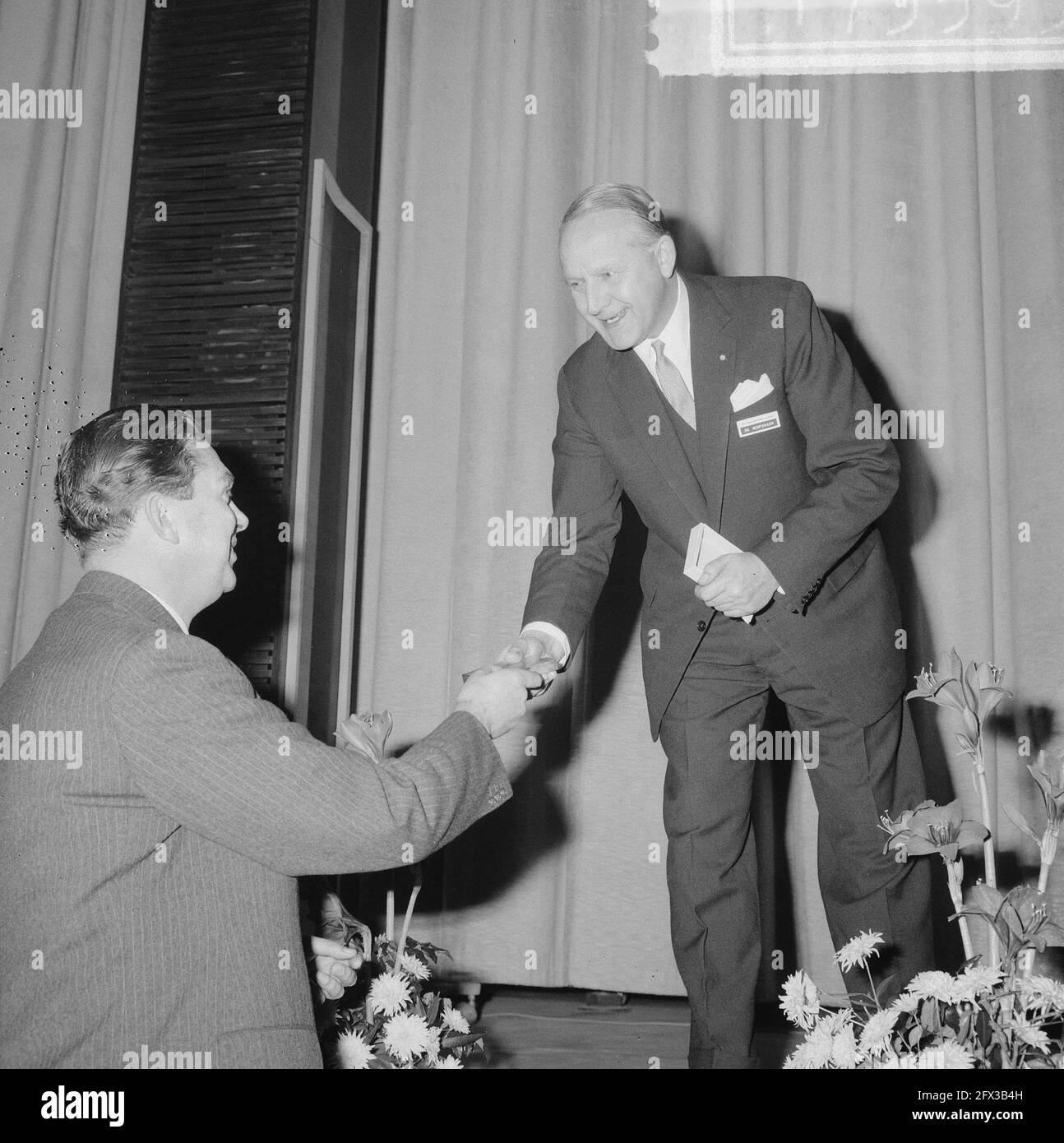 Van andringa gives minister biesheuvel commemorative medal hi-res stock ...