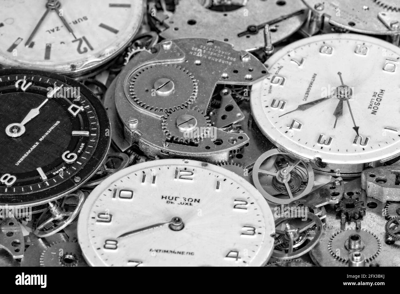 Vintage wrist watch parts Stock Photo - Alamy