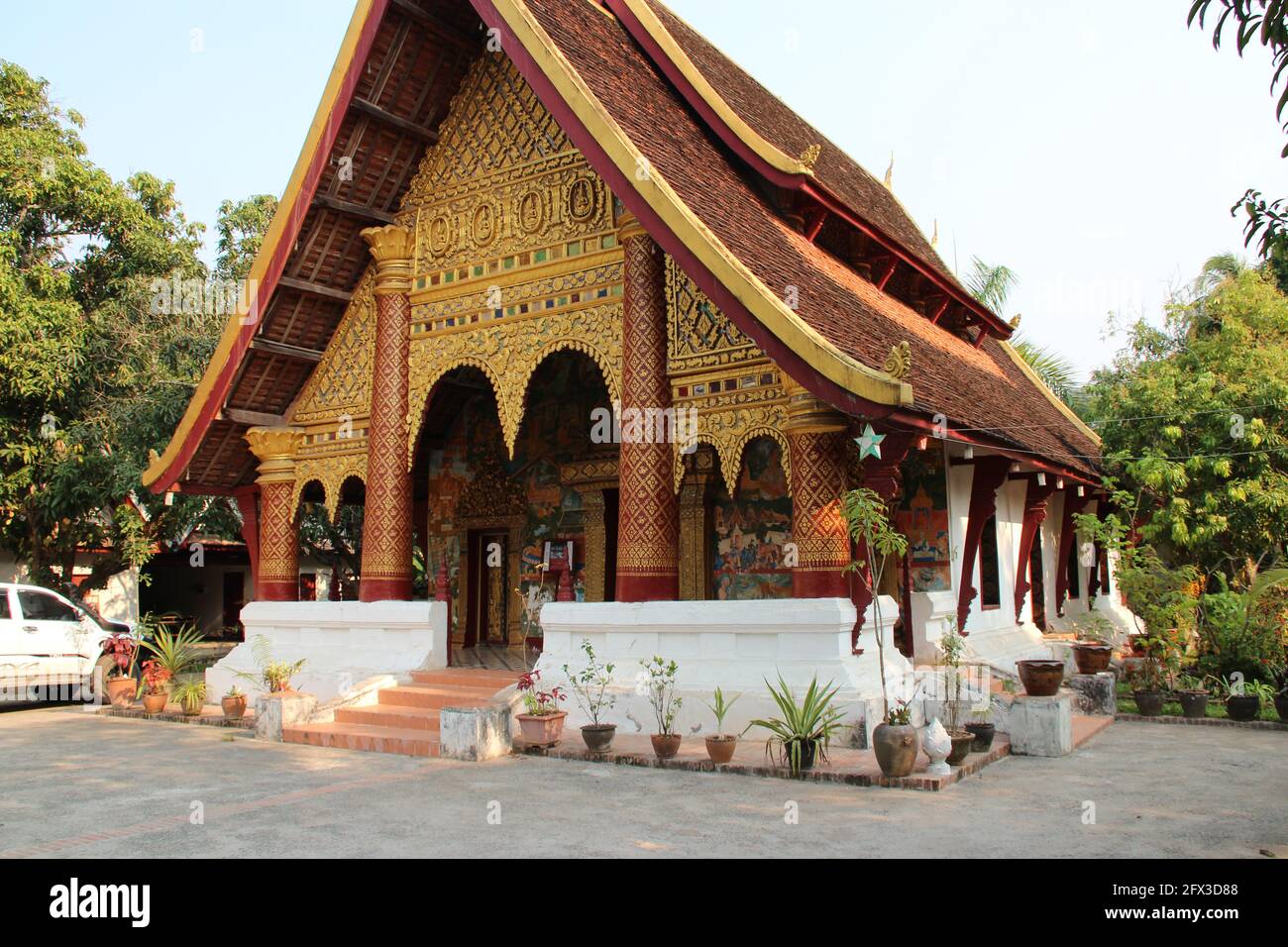 buddhist temple (Wat Xieng Mouane) in luang prabang laos Stock Photo ...