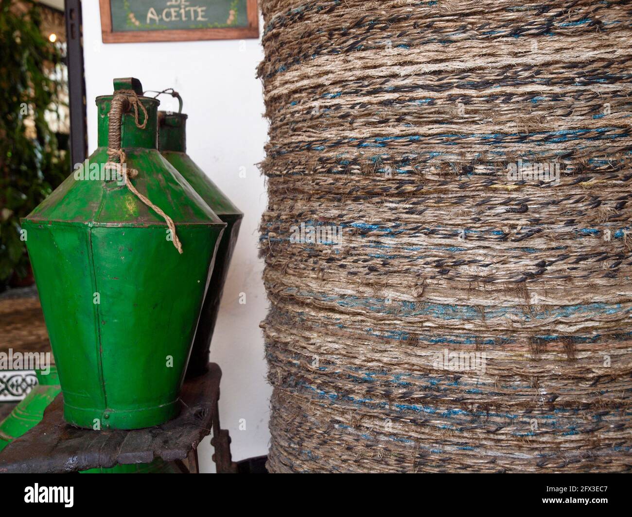 Green chants in the old oil factory Stock Photo - Alamy